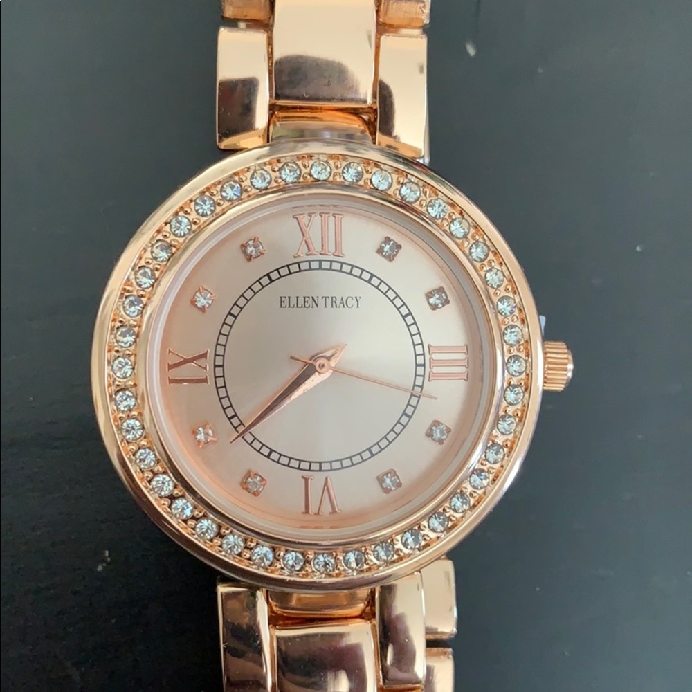 New/Never Worn Ellen Tracy Rose Gold Watch - Gem